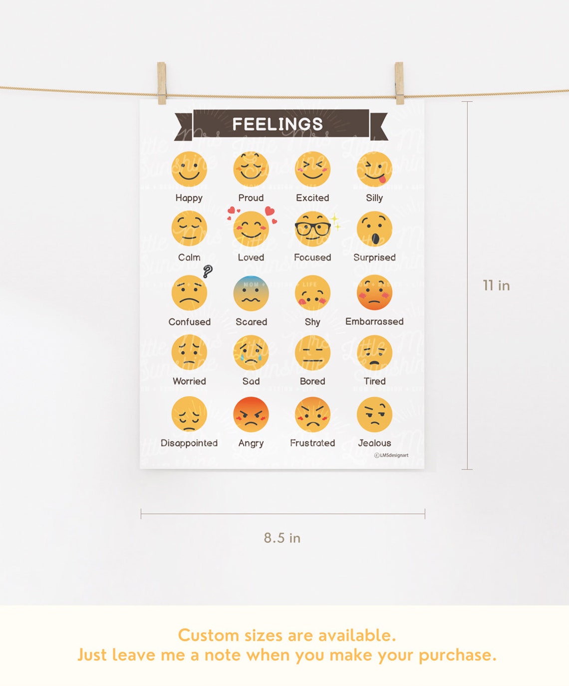 20 Feelings Chart for Kids | Feeling Words | Emotions Poster | List of ...