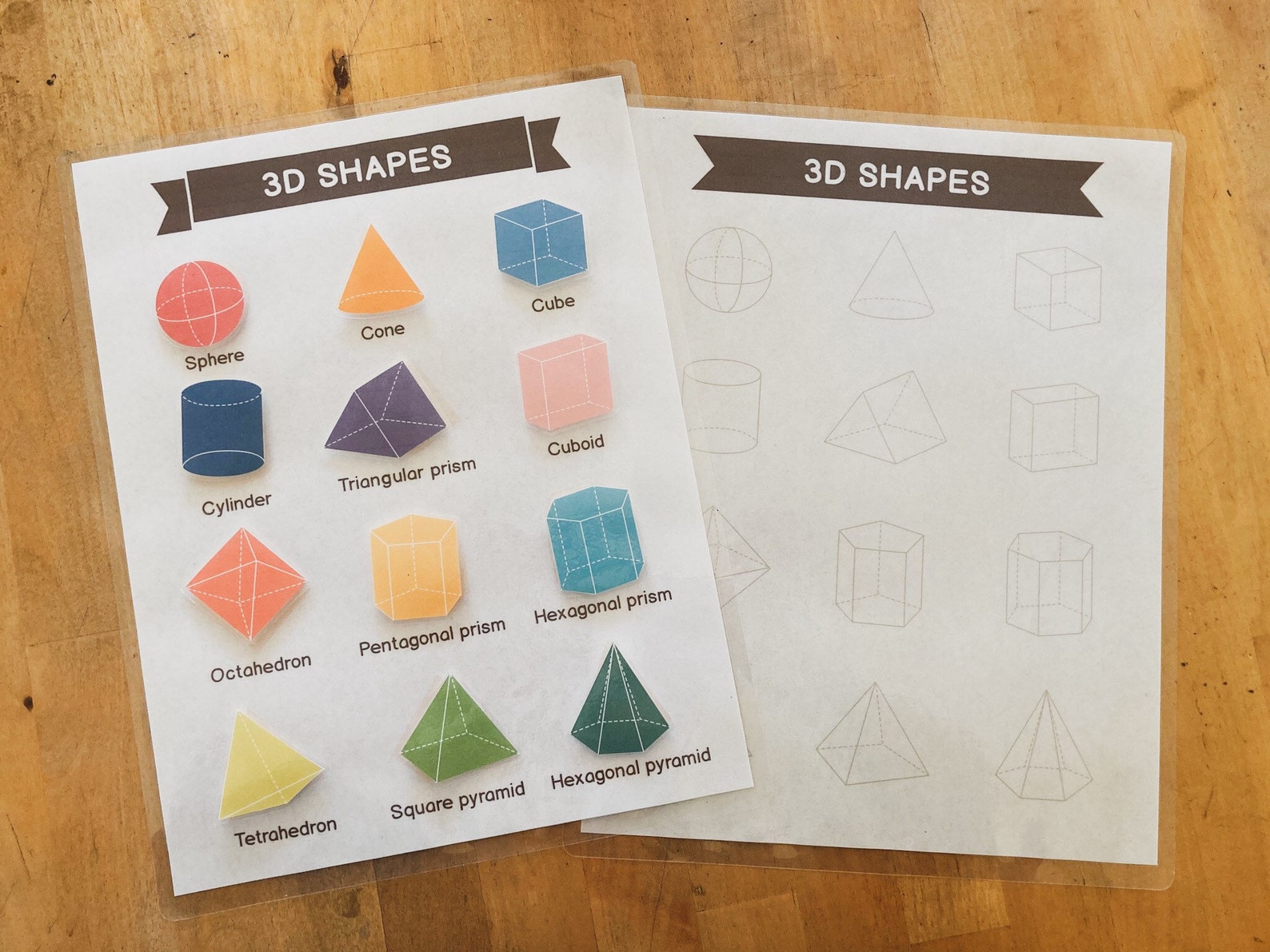 3D Shapes kindergarten Shape activity for preschoolers 3D | Etsy
