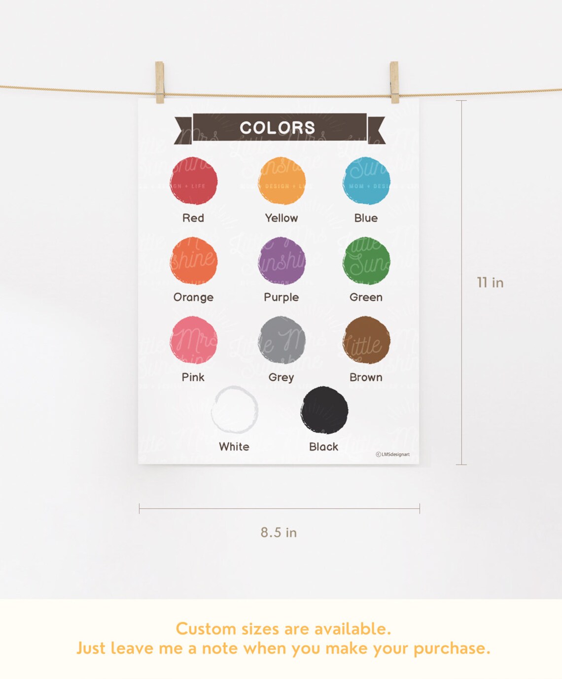 Colors Poster for Kids Colors Name List of Colors Kindergarten English ...