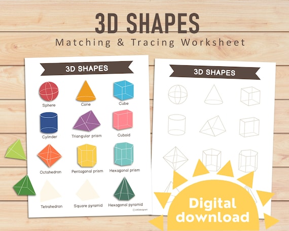 3D Shapes Kindergarten Shape Activity for Preschoolers 3D - Etsy