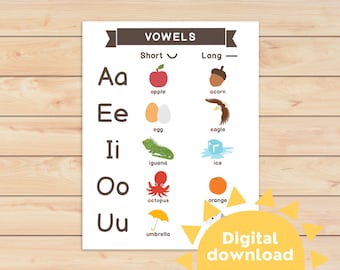 Vowels Chart Learning Vowels Alphabet Busy Book Binder - Etsy