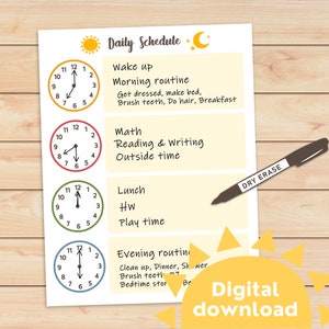 Kids Daily Schedule Chart | Scheduling Your Day | Daily Timetable for ...