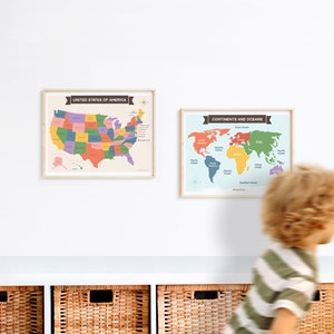 United States Map Poster for Kids | Name of States in USA | Learn the ...