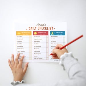 Editable Daily Routine Checklist for Kids | Kids Task Tracker | Daily ...
