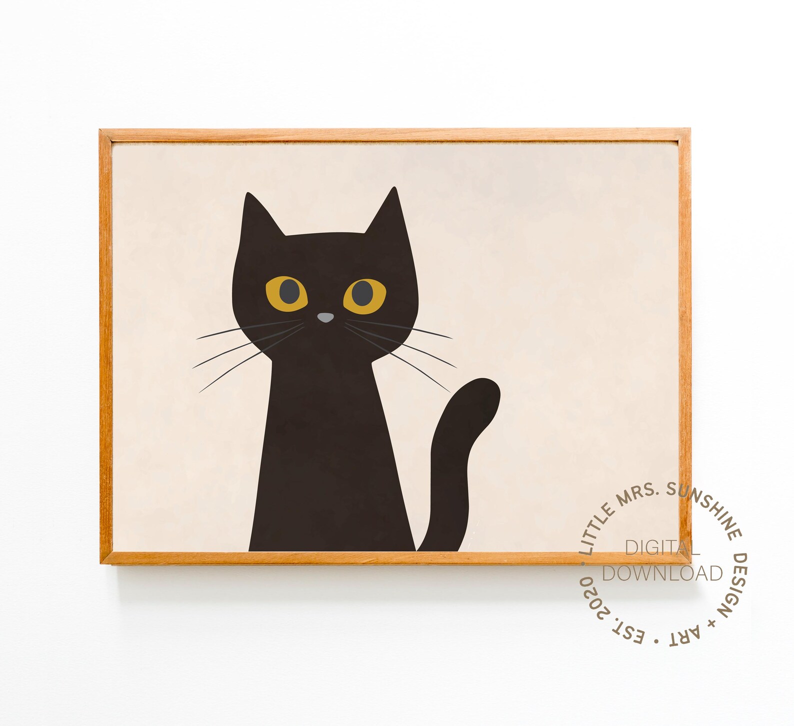 Printable Black Cat Wall Art | Cute Black Cat Poster | Not so Scary ...