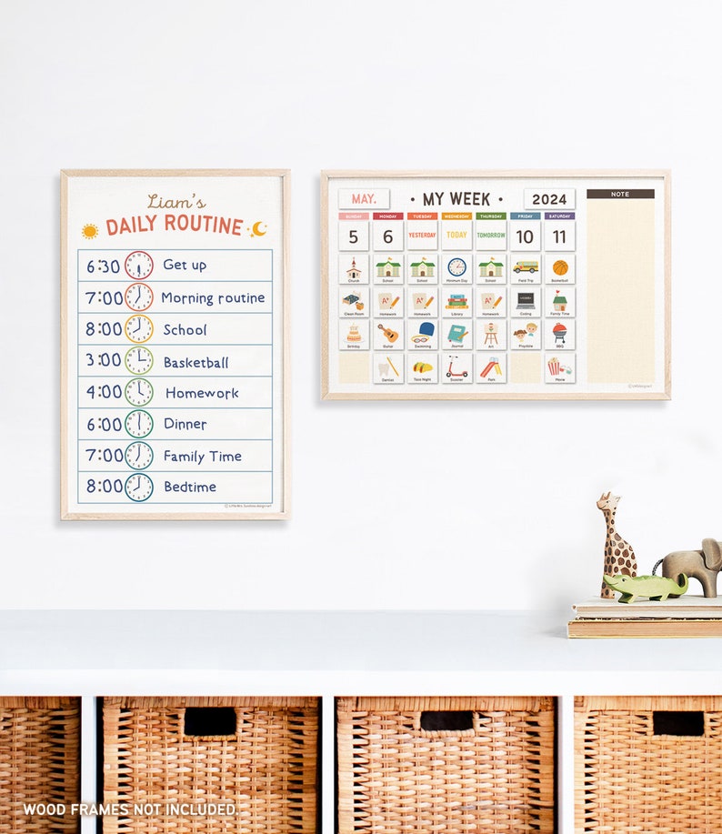 Editable Kids Weekly Routine Chart | Printable Planner (digital ...