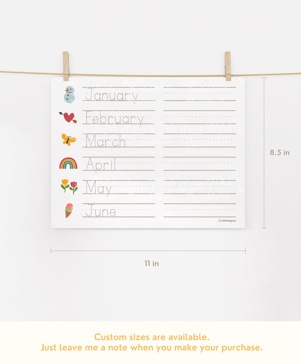 Months of the Year Wheel & Tracing Worksheet (digital Download) - Etsy