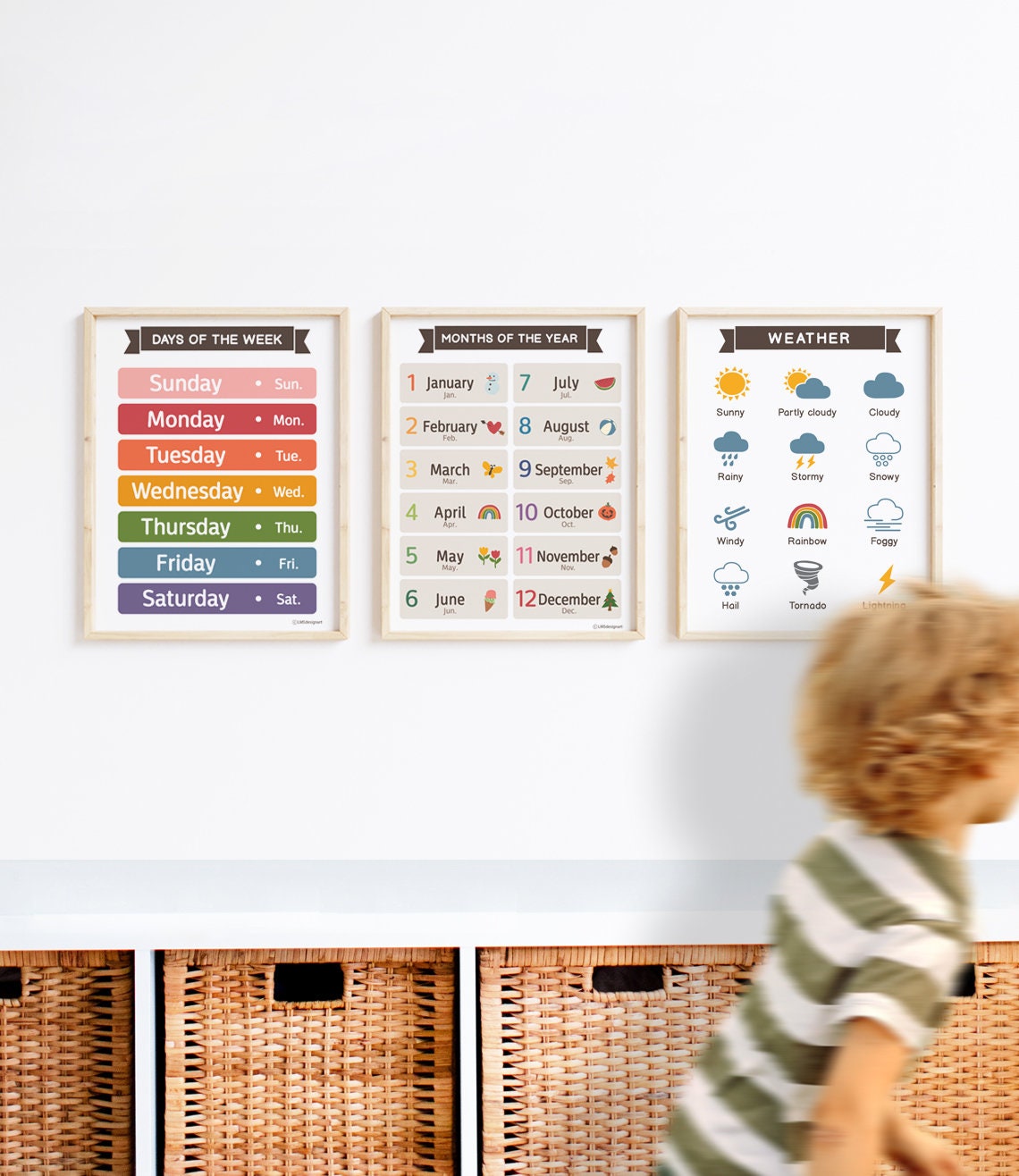 Months of the Year Chart for Kids | Homeschool Decor (digital Download ...