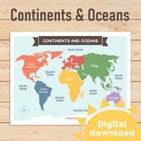 Geography Discovery Poster Bundle | Continents, Cardinal Directions ...