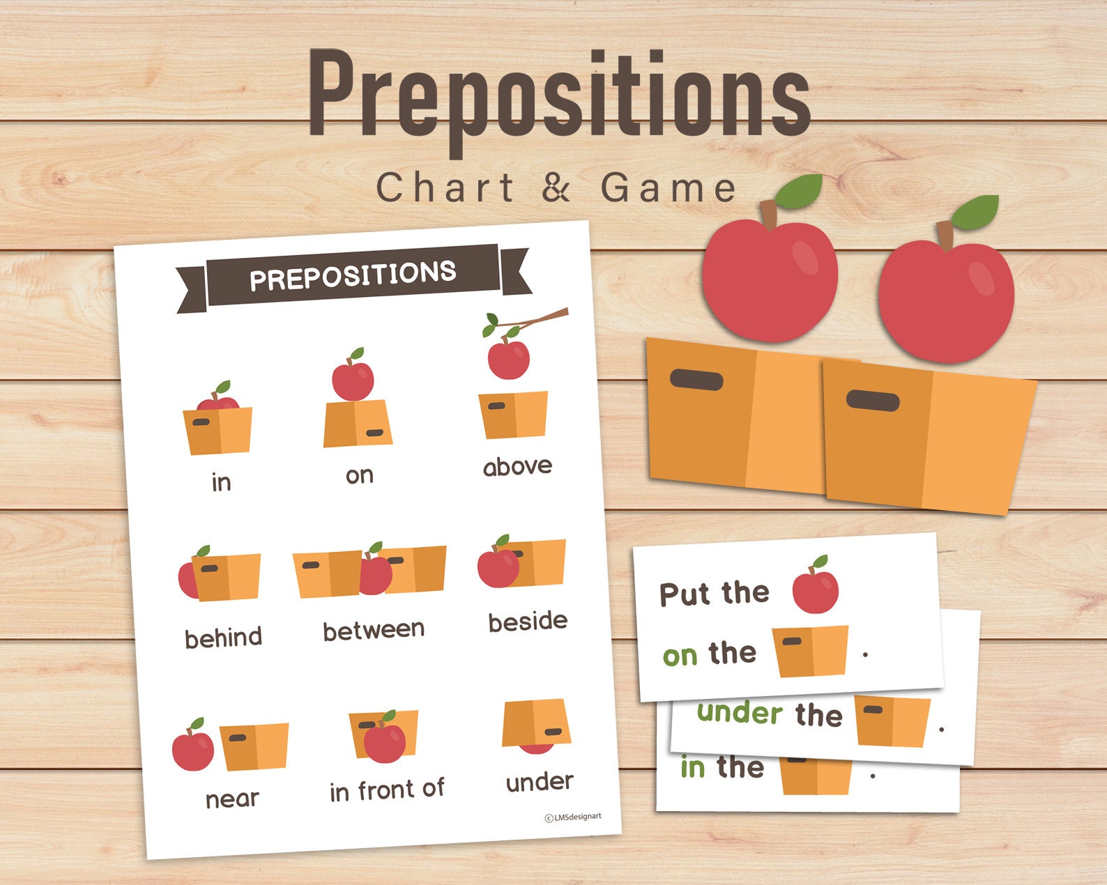 Prepositions Chart With Learning Game for Kids | Positional Games ...