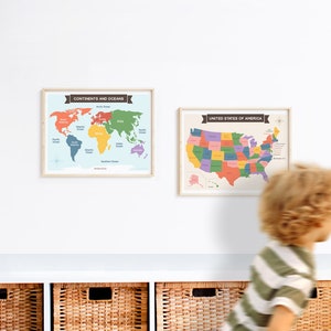 Continents and Oceans Poster for Kids | 7 Continents & 5 Oceans | World ...