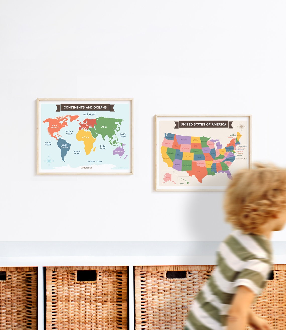 Continents and Oceans Poster for Kids | 7 Continents & 5 Oceans | World ...