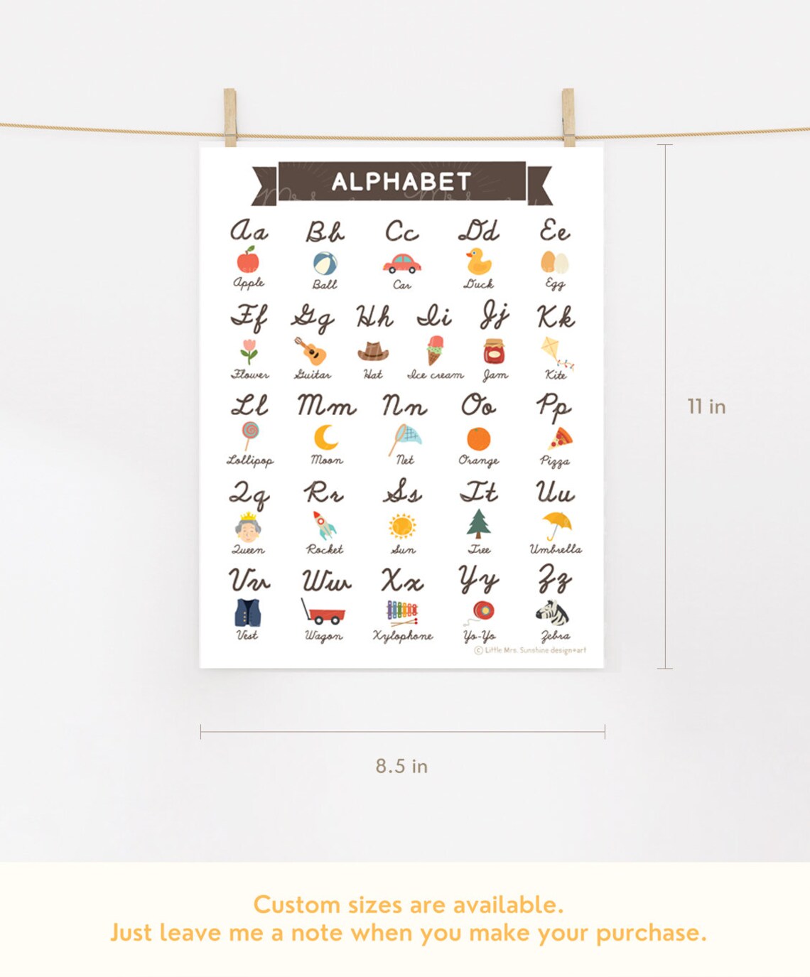 Cursive Alphabet Chart for Kids | Printable Cursive Handwriting Poster ...