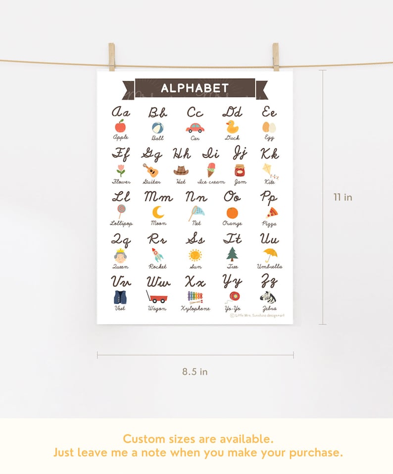 Cursive Alphabet Chart for Kids Printable Cursive Handwriting Poster ...