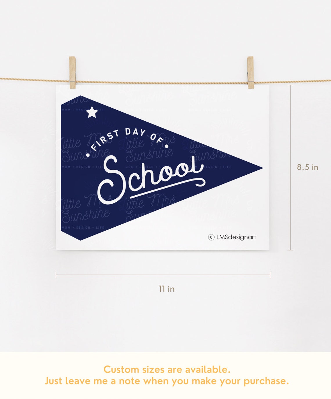 Printable First and Last Day of School Pennant First Day and Last Day ...