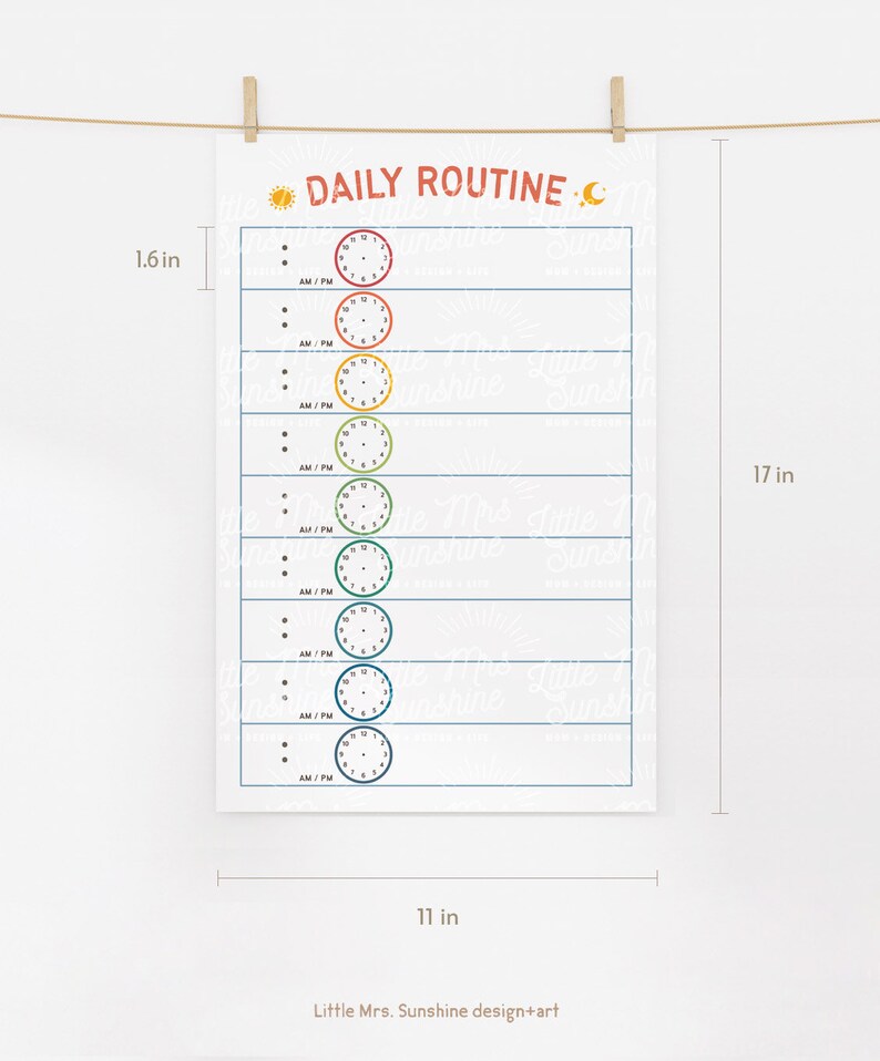 Editable Daily Routine Chart for Kids Printable Rainbow - Etsy Denmark
