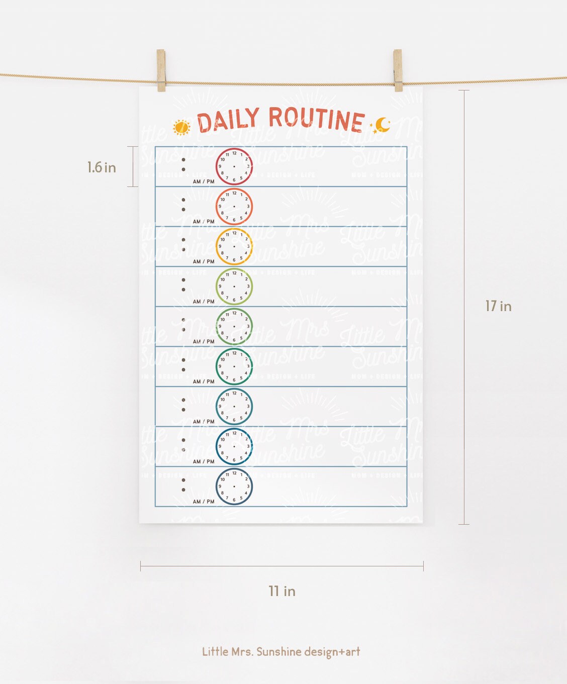 Editable Daily Routine Chart for Kids Printable Rainbow - Etsy