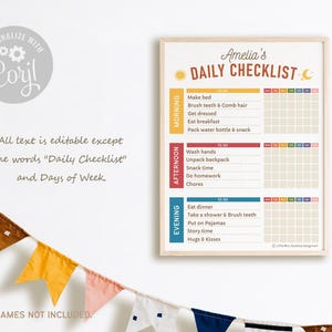Personalized Kids Daily Checklist | Task Tracker for Kids | Printable ...