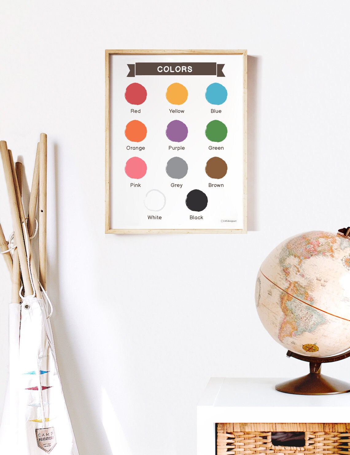 Colors Poster for Kids Colors Name List of Colors - Etsy