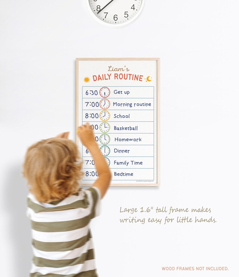 Editable Daily Routine Chart for Kids Printable Rainbow - Etsy