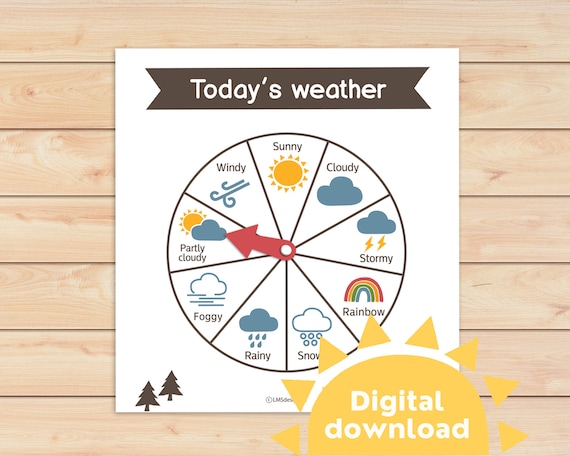 Weather Wheel Learning Weather for Kinder Homeschool - Etsy