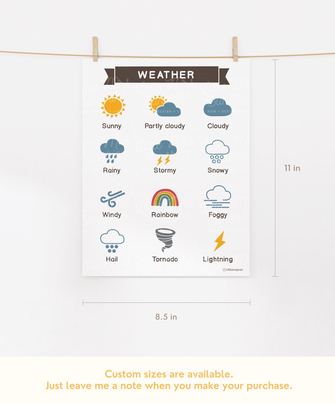 Weather Poster Learning Weather for Preschooler and | Etsy