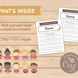 Personalized Name Practice Worksheet for Kids Custom Name Tracing Sheet ...