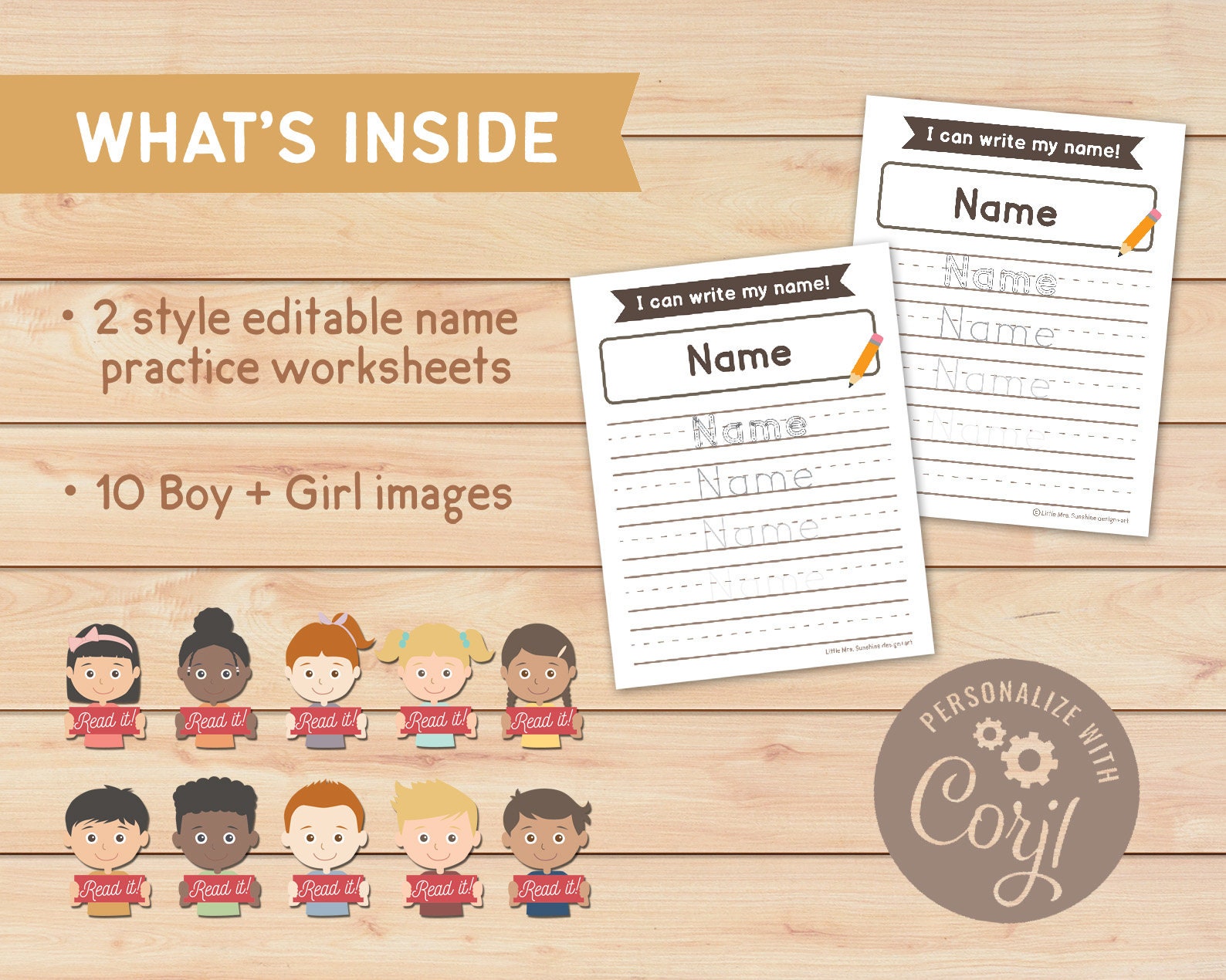 Personalized Name Practice Worksheet for Kids Editable Name - Etsy