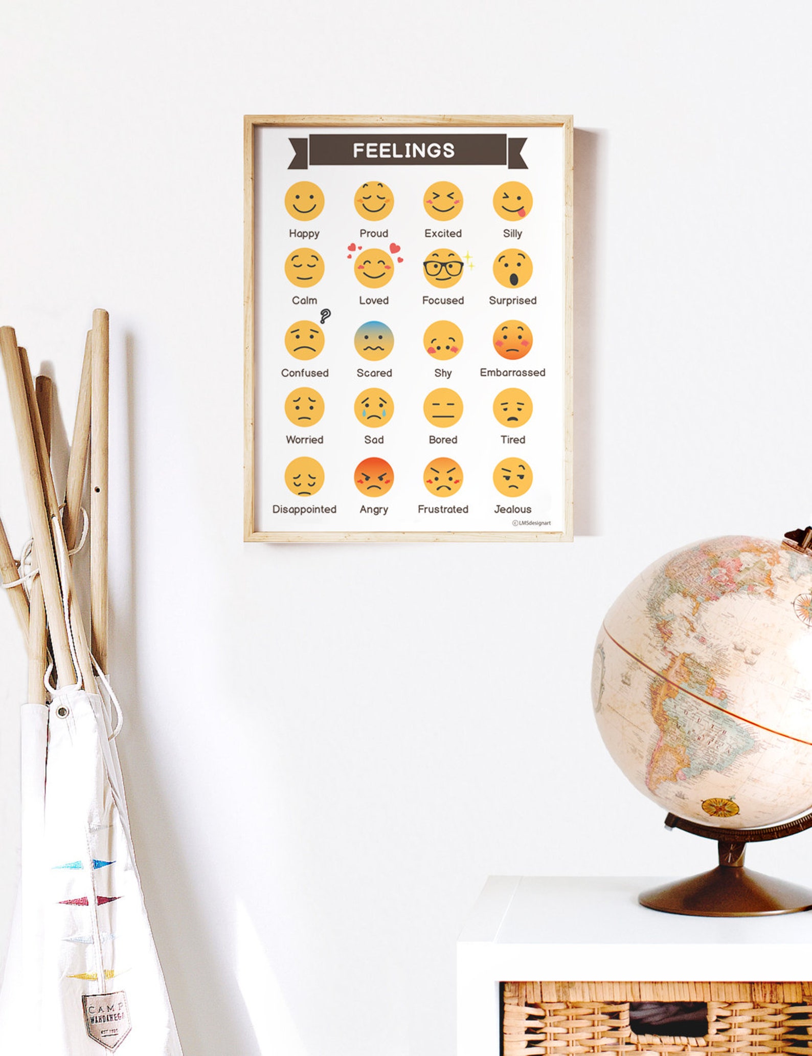 20 Feelings Chart for Kids | Feeling Words | Emotions Poster | List of ...