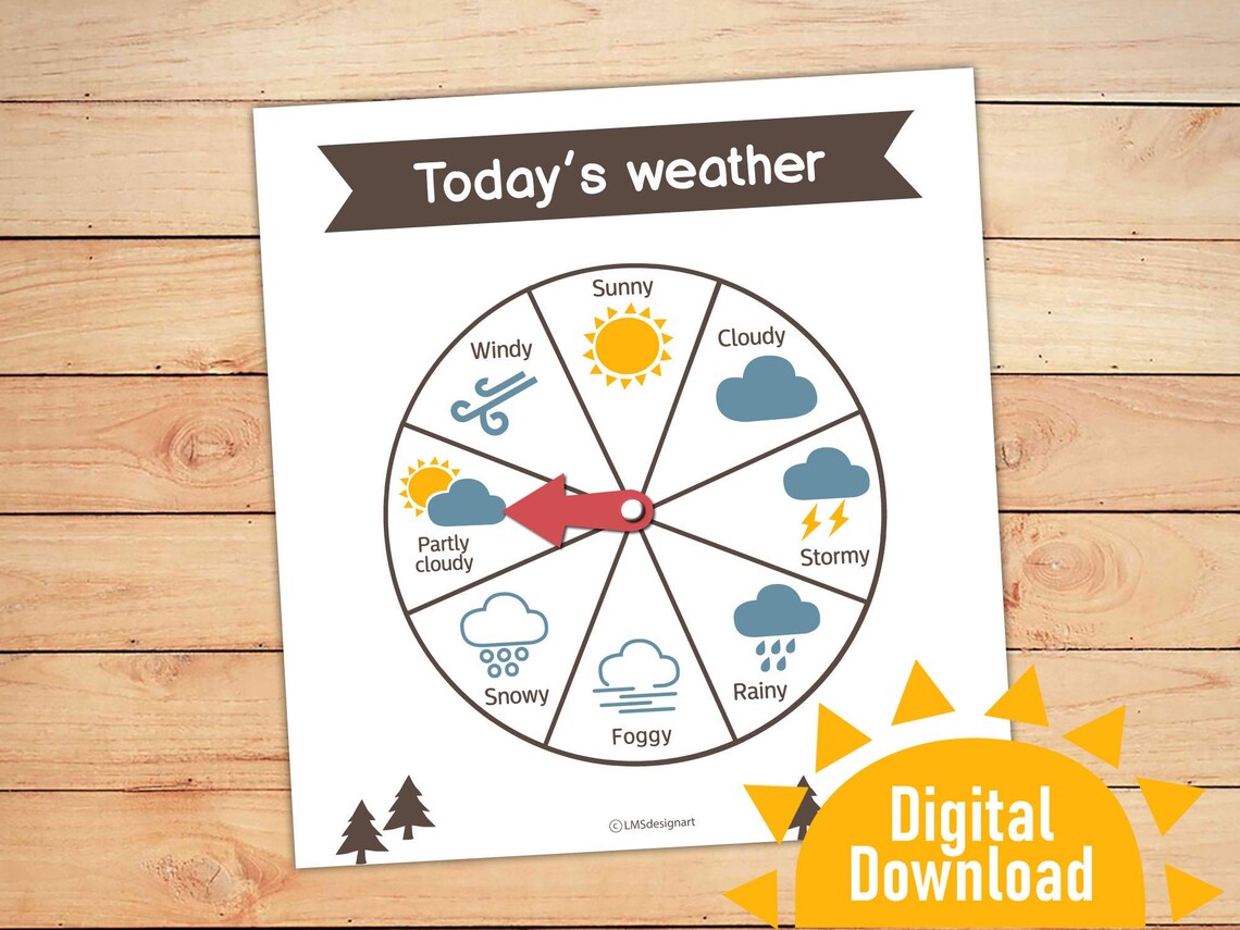 Weather wheel learning weather for kinder Homeschool | Etsy