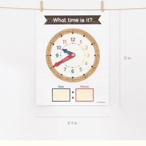 Printable Time Learning Clock | Learn to Tell Time for Kindergarten ...