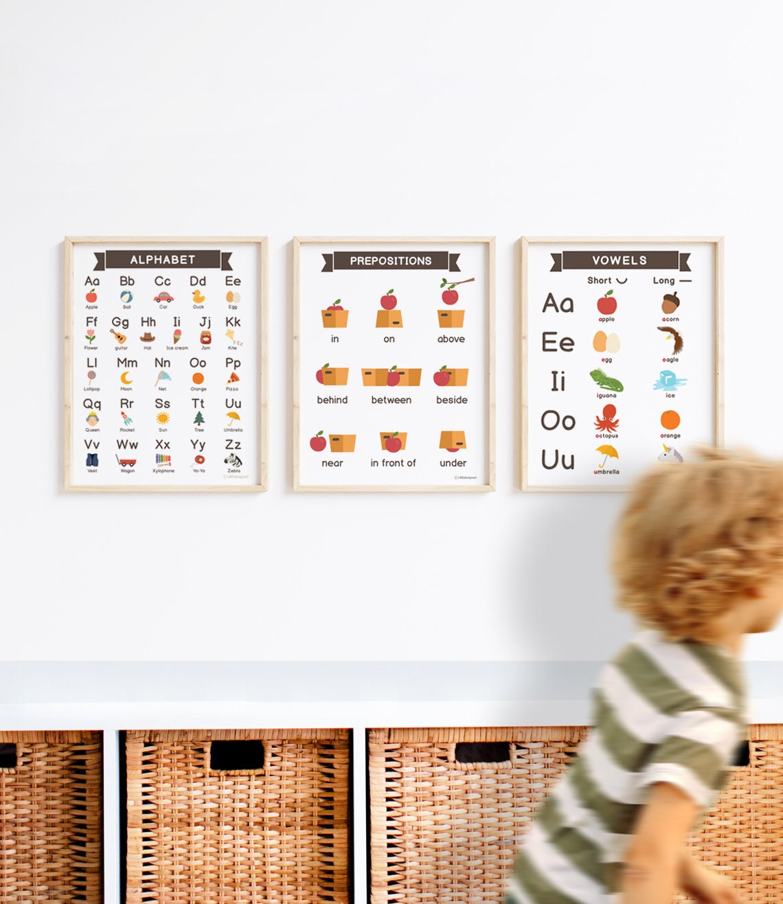 Prepositions Chart With Learning Game for Kids Positional - Etsy