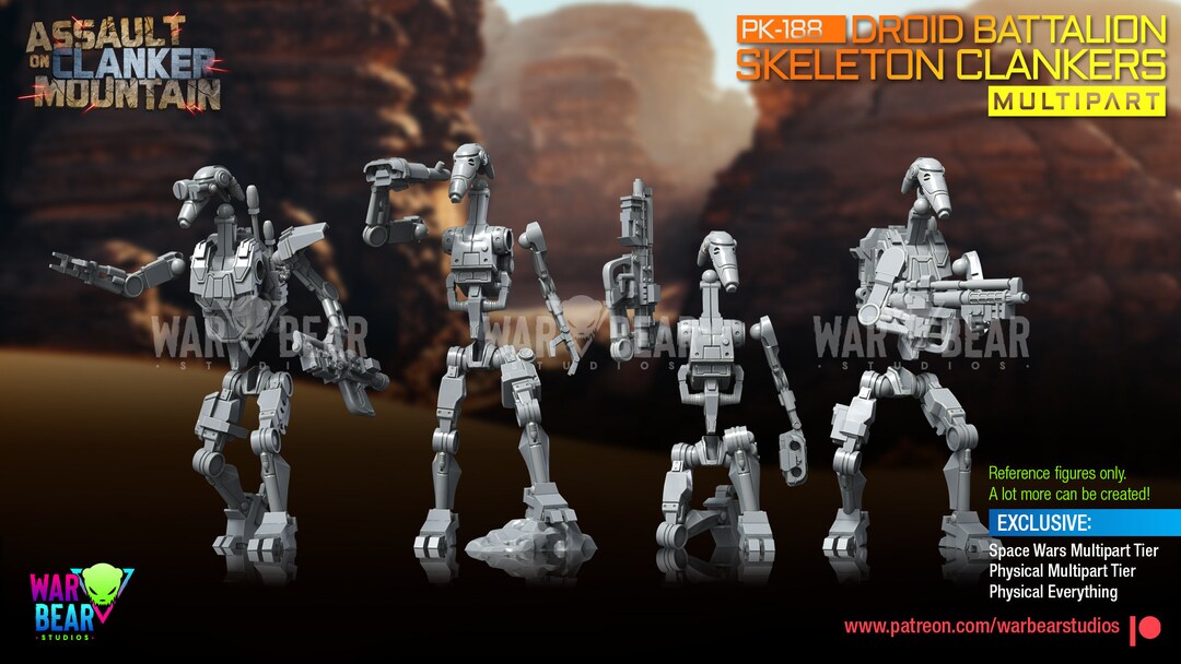 Separatist Battle Droid Battalion 5 or 10 Man Squad - MULTIPART ...
