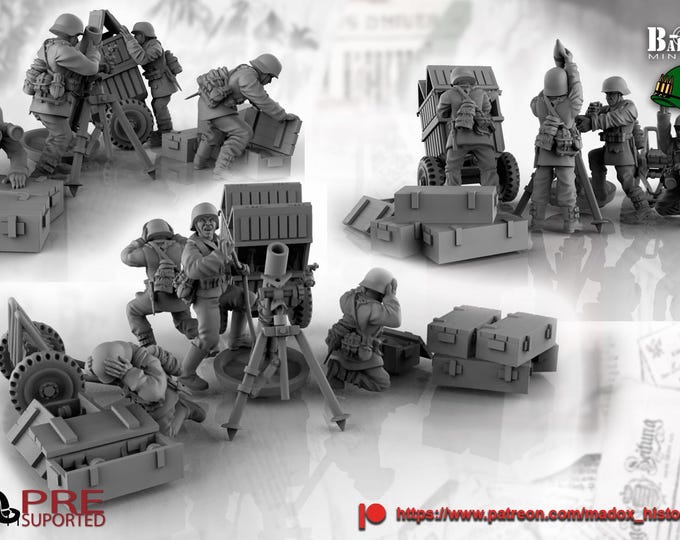 WWII German Luftwaffe Mortar Teams - 28mm Scale - Battlecat Miniatures ...