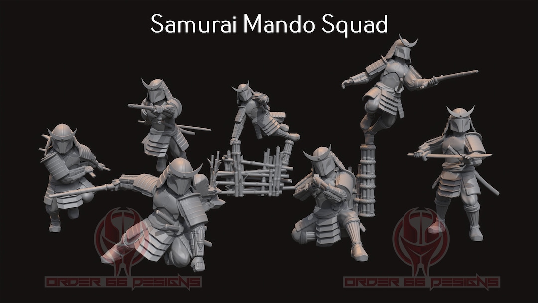 Samurai Mando Squad Legion Scale Infantry Unit Dnd Tabletop Wargaming ...