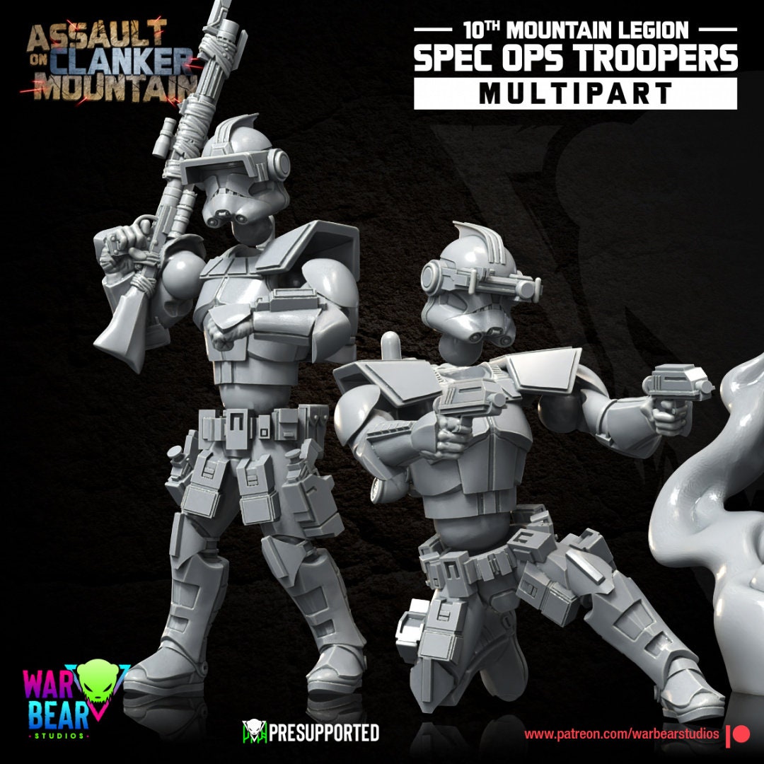 Clone 10th Mountain Specialists MULTIPART Legion Scale War Bear Studios ...