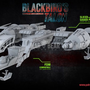 Blackbird's Talon Spaceship Resin Printed Legion Scale War Bear Studios ...