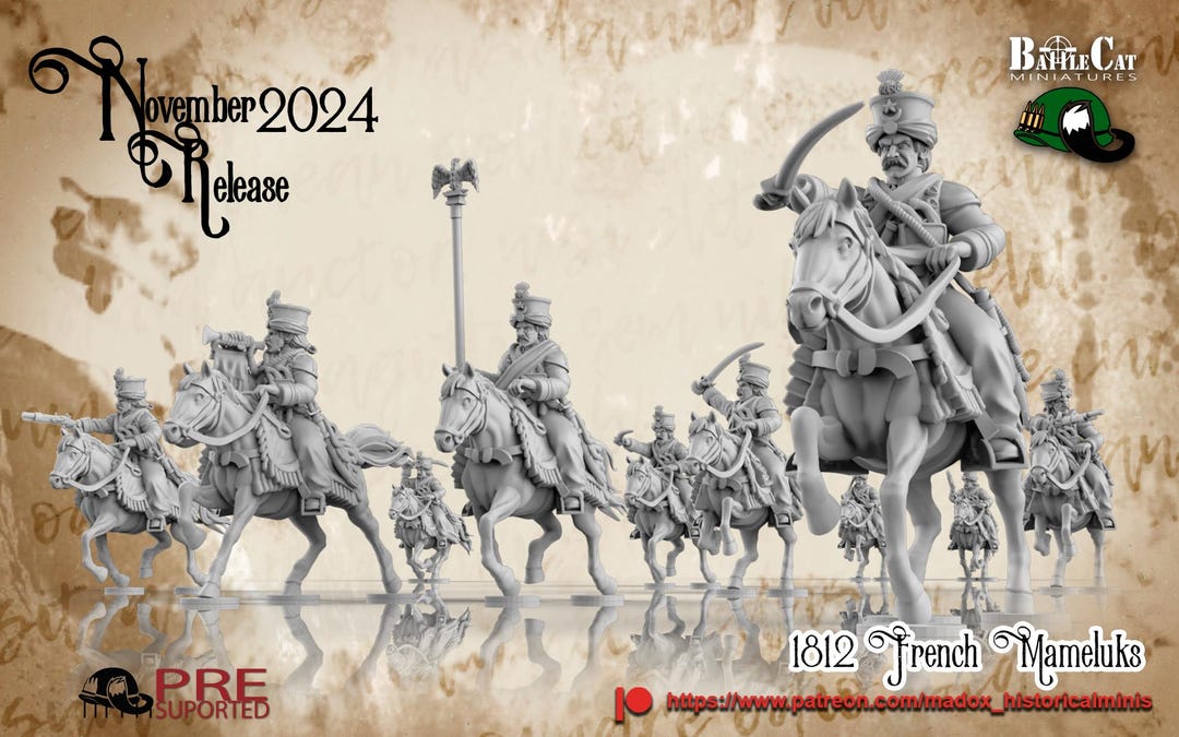 1812 French Mameluks Cavalry 28mm Scale Battlecat Miniatures Black Powder Historical Miniatures ...