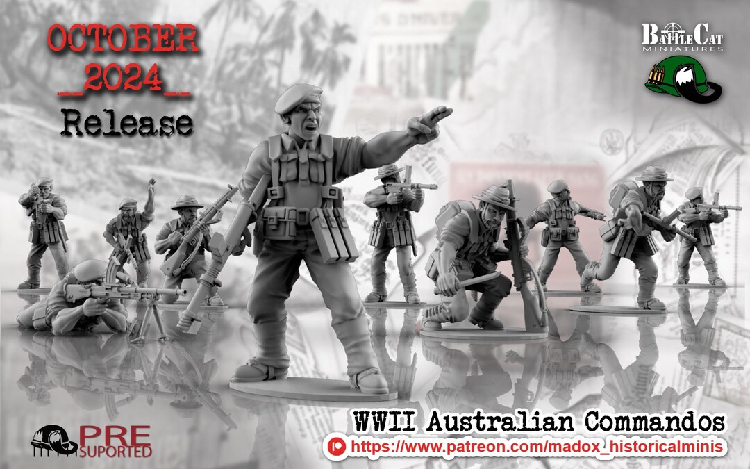WWII Australian Commandos Infantry - 28mm Scale - Battlecat Miniatures ...