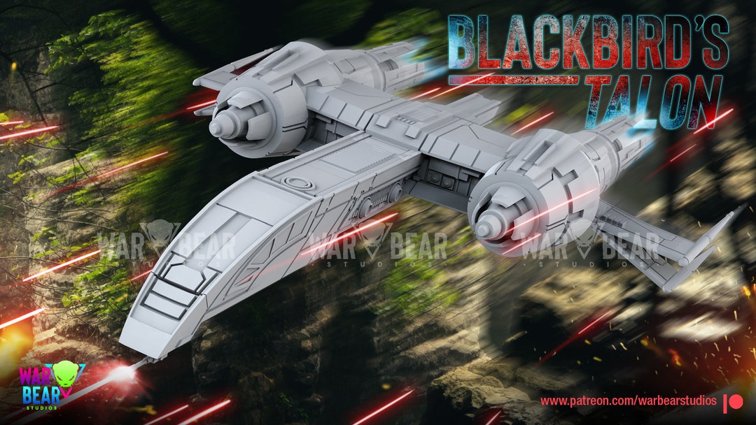 Blackbird's Talon Spaceship Resin Printed Legion Scale War Bear Studios ...