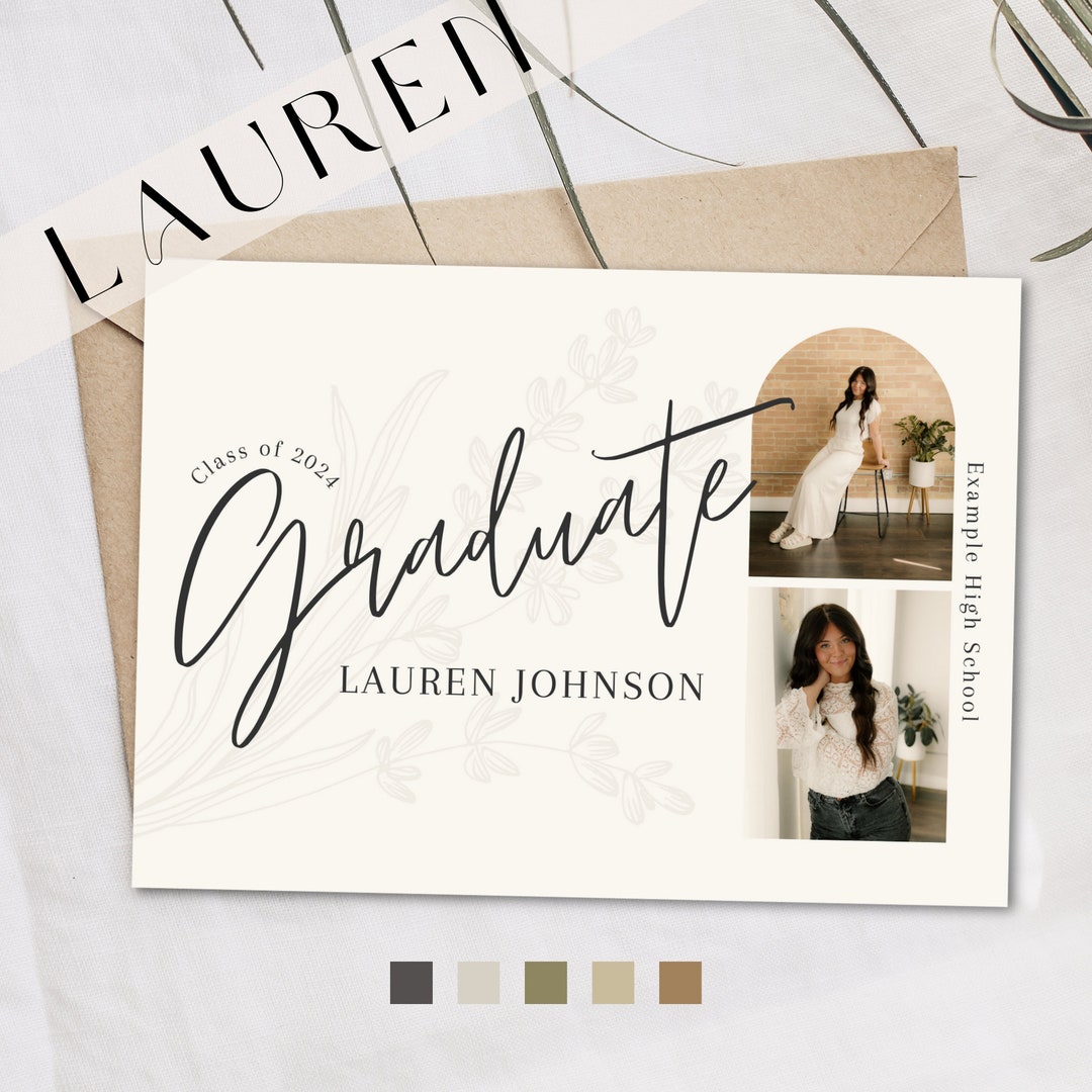 Graduation Announcement Canva Template, Graduation Invitation Template ...