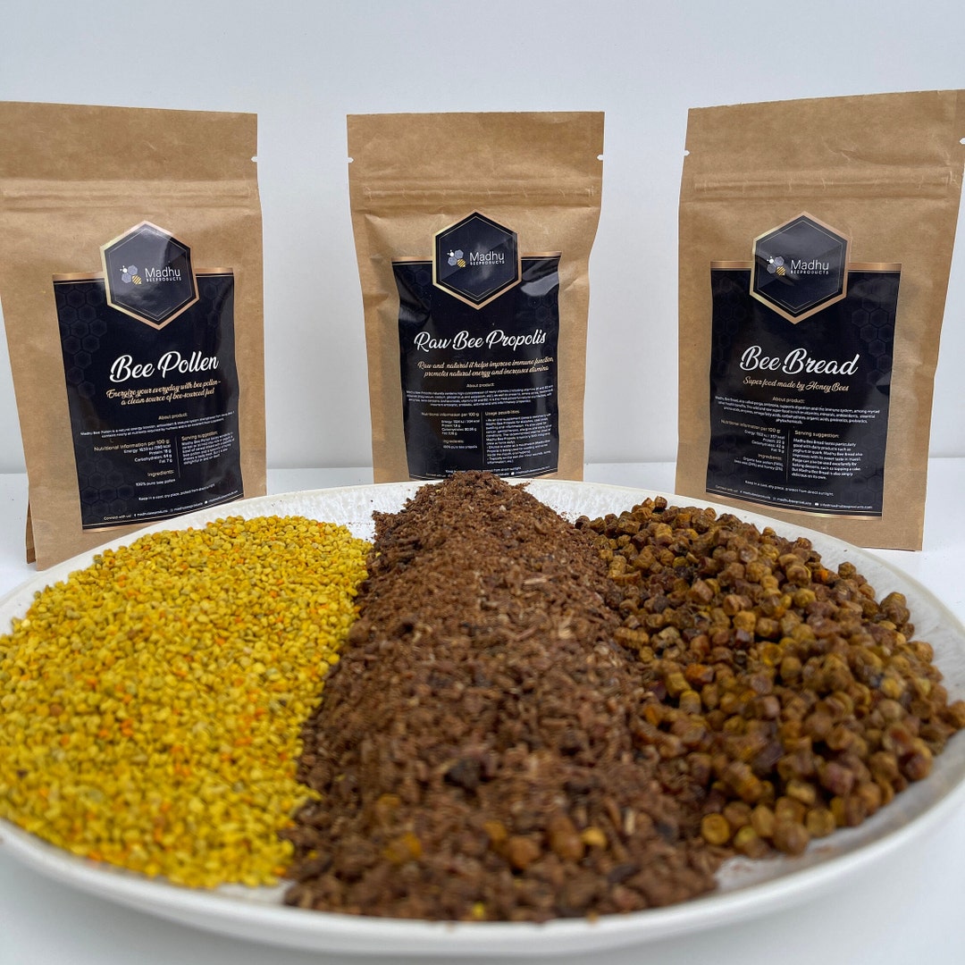 Set of Natural Honey Bee Products From Nature: Raw Bee Propolis (3,5 Oz ...