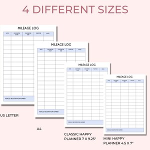 Mileage Tracker, Mileage Log Printable, Car Mileage Tracker for ...