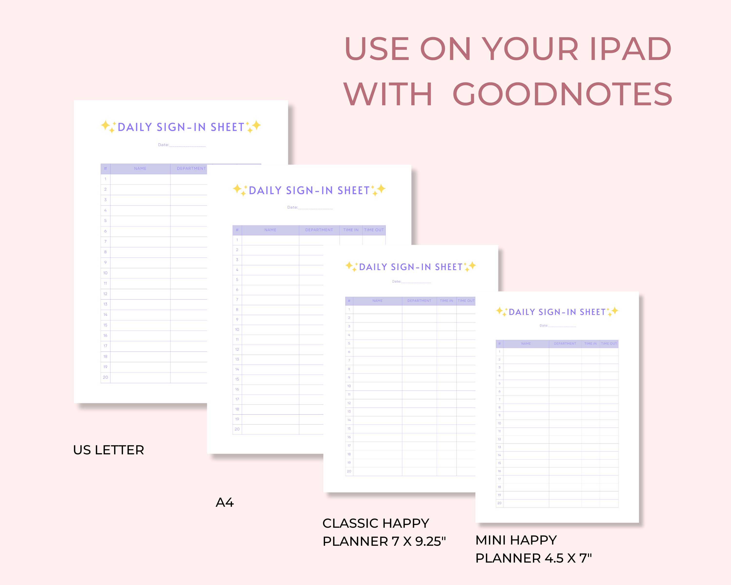 Small Business Daily Sign in Sheet, Sign in Sheet Printable, Sign in ...