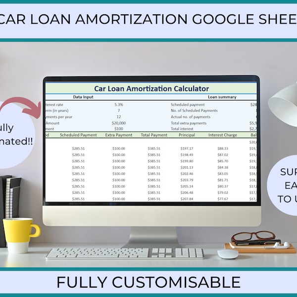 Car Payment Excel Template - Etsy