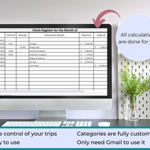 Checkbook Register Google Sheet Template Editable Check - Etsy