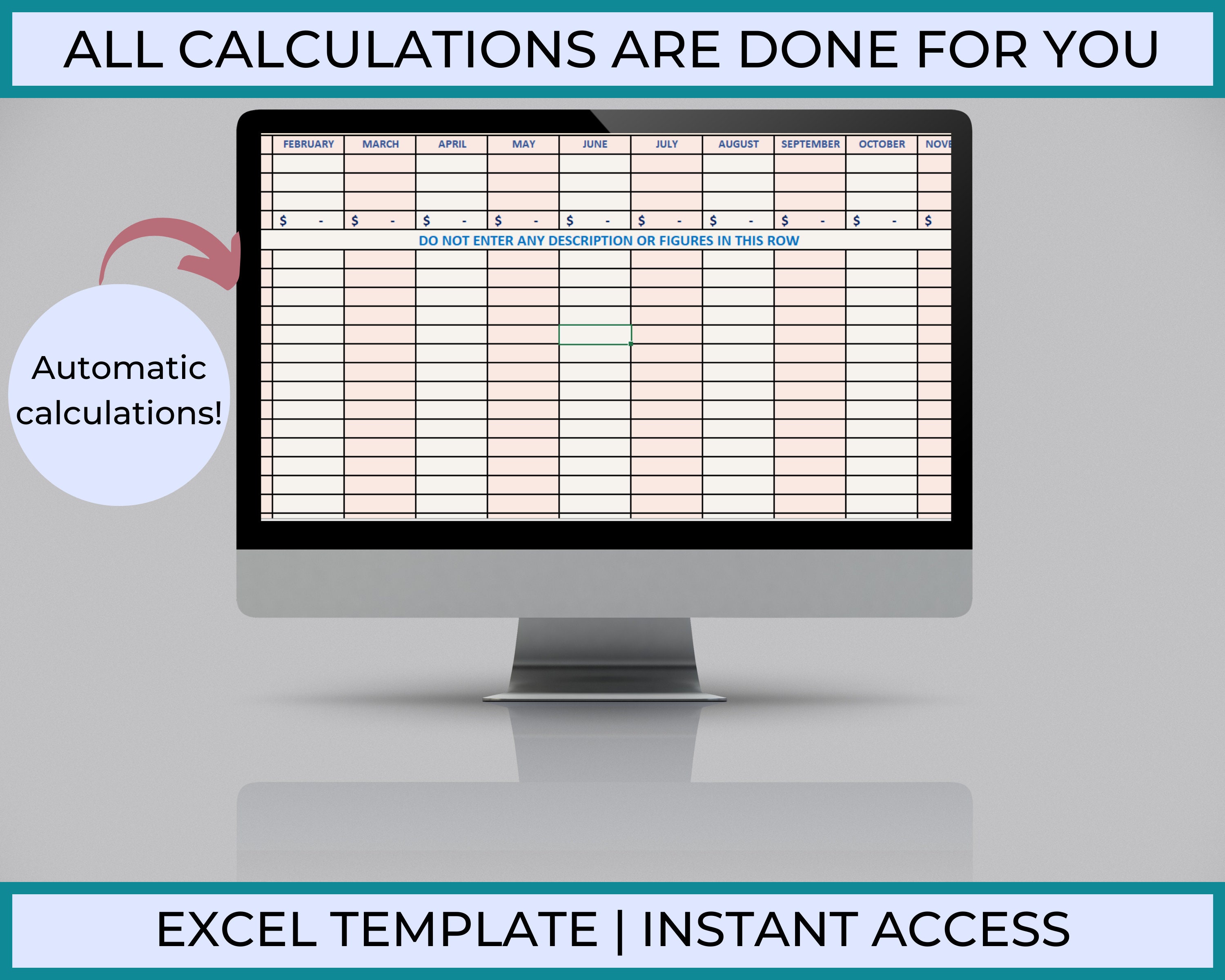 Yearly Budget Excel Spreadsheet Template Download Budget - Etsy