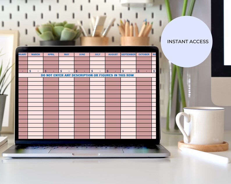 Yearly Budget Excel Template Download, Income & Expense Tracker, Easy ...