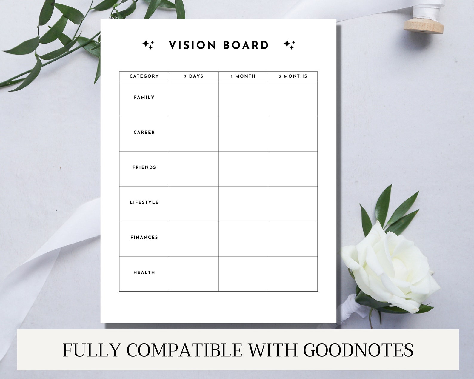 Vision Board Printable, Focus Board Printable, Vision Board PDF ...