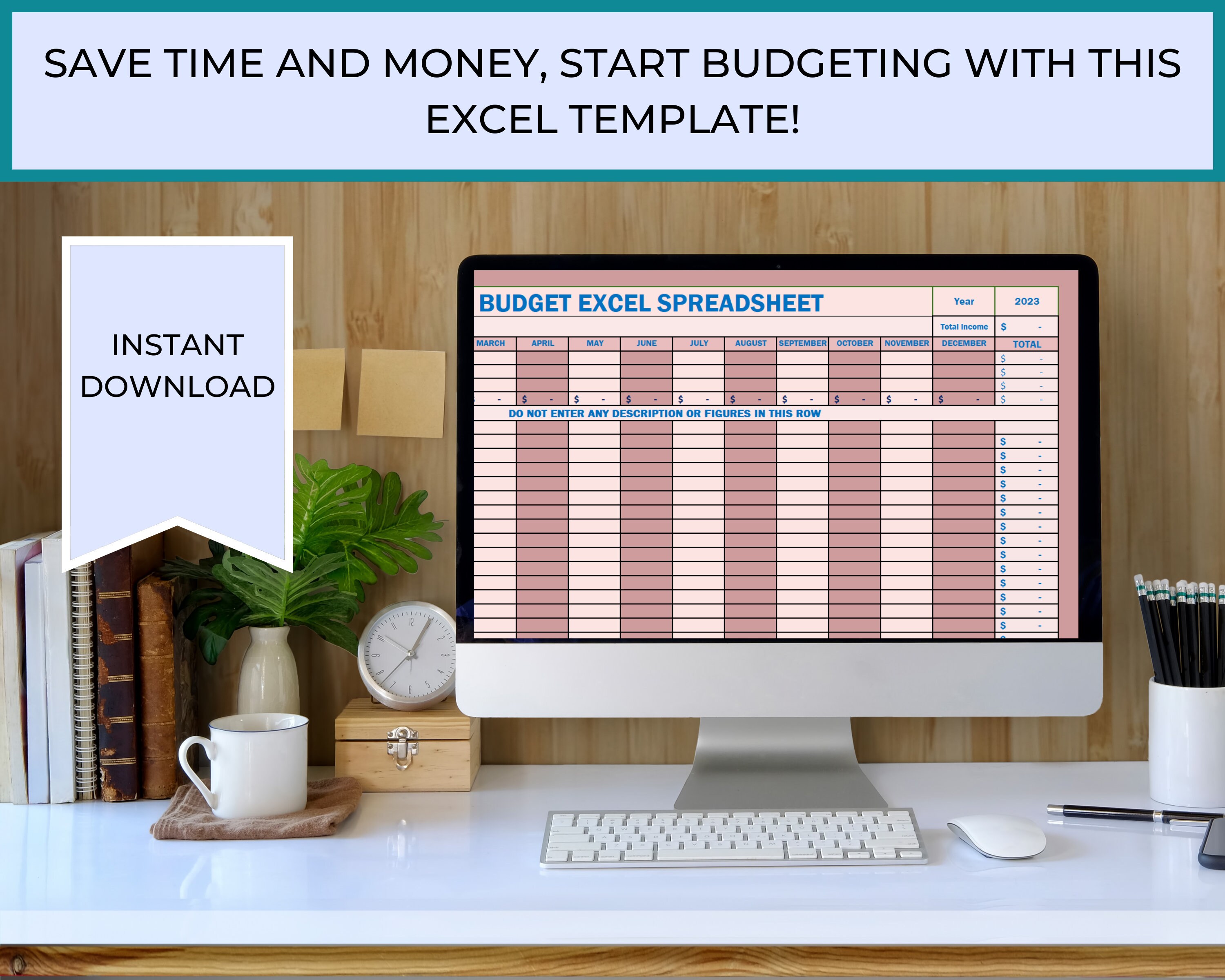 Yearly Budget Excel Template Download, Income & Expense Tracker, Easy ...